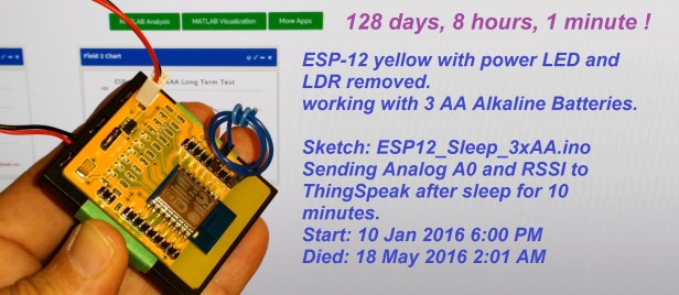 Battery Life of an ESP8266 design – Arduining